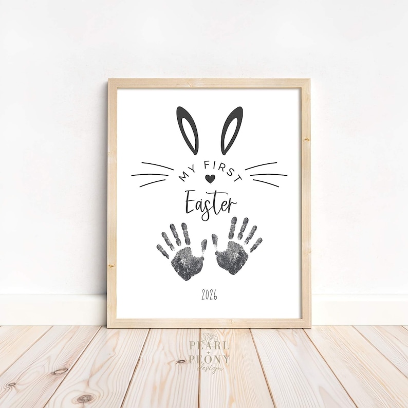 PRINTABLE My First Easter Handprint Art Craft for Baby, Easter Bunny ...