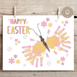 PRINTABLE Easter Handprint Art Craft for Kids, Butterfly Keepsake Art ...