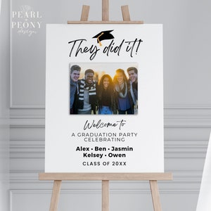 EDITABLE Dual Graduation Party Photo Welcome Sign Template, Multiple ...