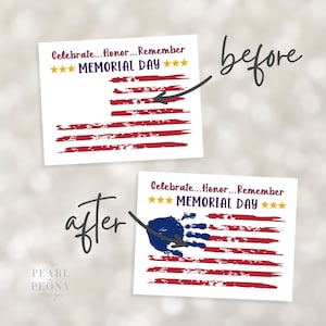 PRINTABLE Memorial Day Handprint Art Craft for Kids, Memorial Day ...