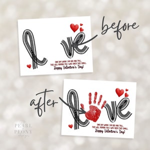 PRINTABLE Valentines Day Handprint Art Craft for Kids, Keepsake Art ...