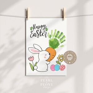 PRINTABLE Easter Handprint Art Craft for Kids, Carrot Keepsake Art ...
