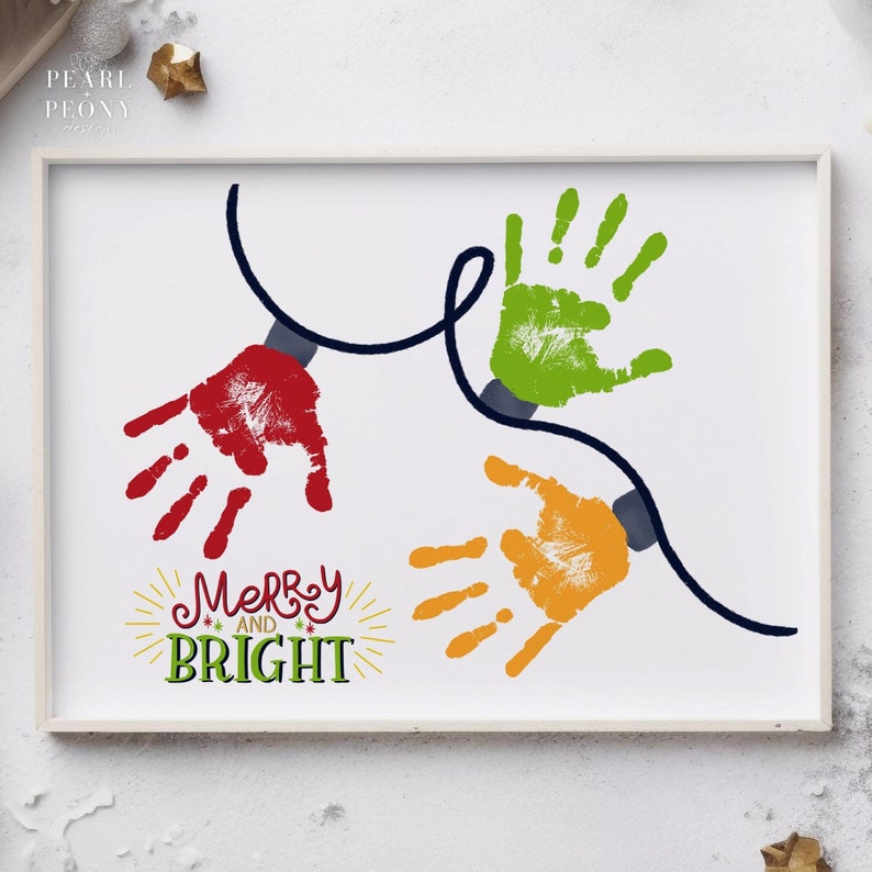 PRINTABLE Christmas Lights Handprint Art Craft for Toddlers, Kids ...