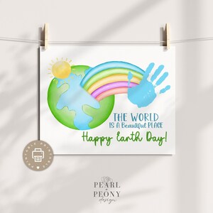 PRINTABLE Earth Day Handprint Art Craft for Kids, Keepsake Art, Toddler ...