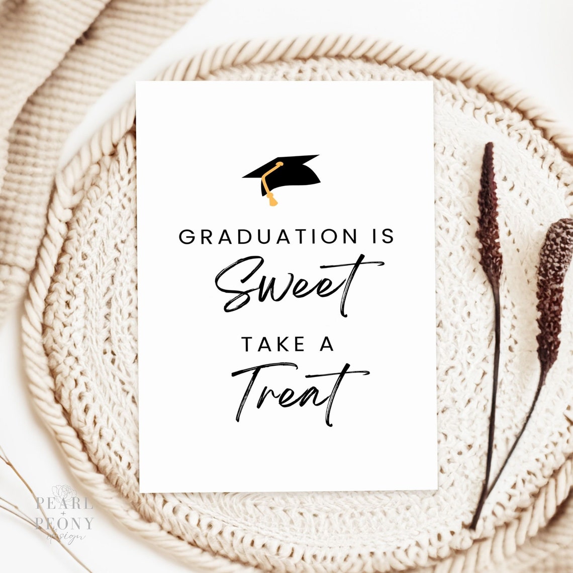 PRINTABLE Graduation Party Treat Table Sign, NON-EDITABLE Print and ...
