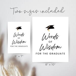 PRINTABLE Graduation Party Words of Wisdom Table Sign, NON-EDITABLE ...