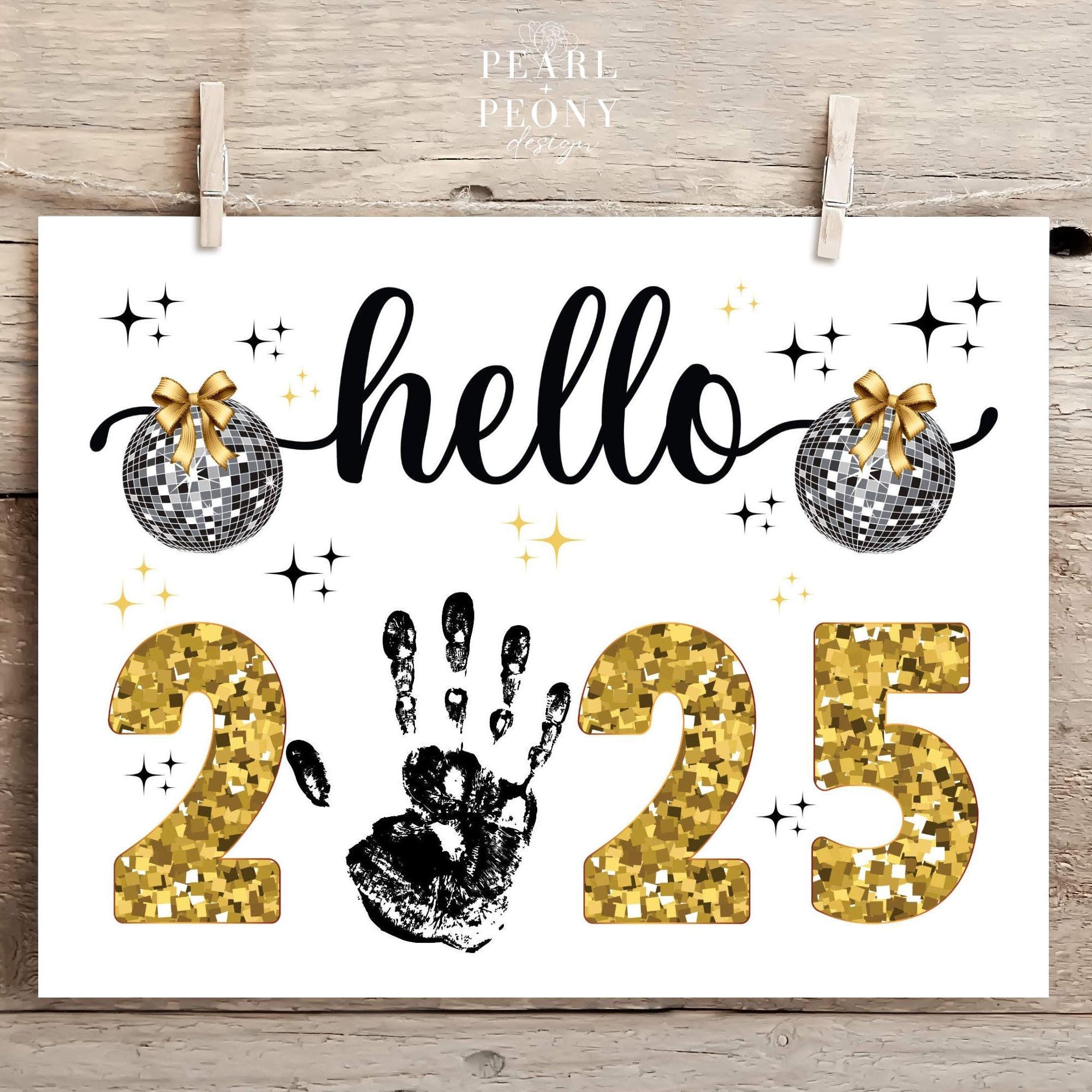 PRINTABLE Happy New Year Handprint Art Craft for Kids, Keepsake Art ...