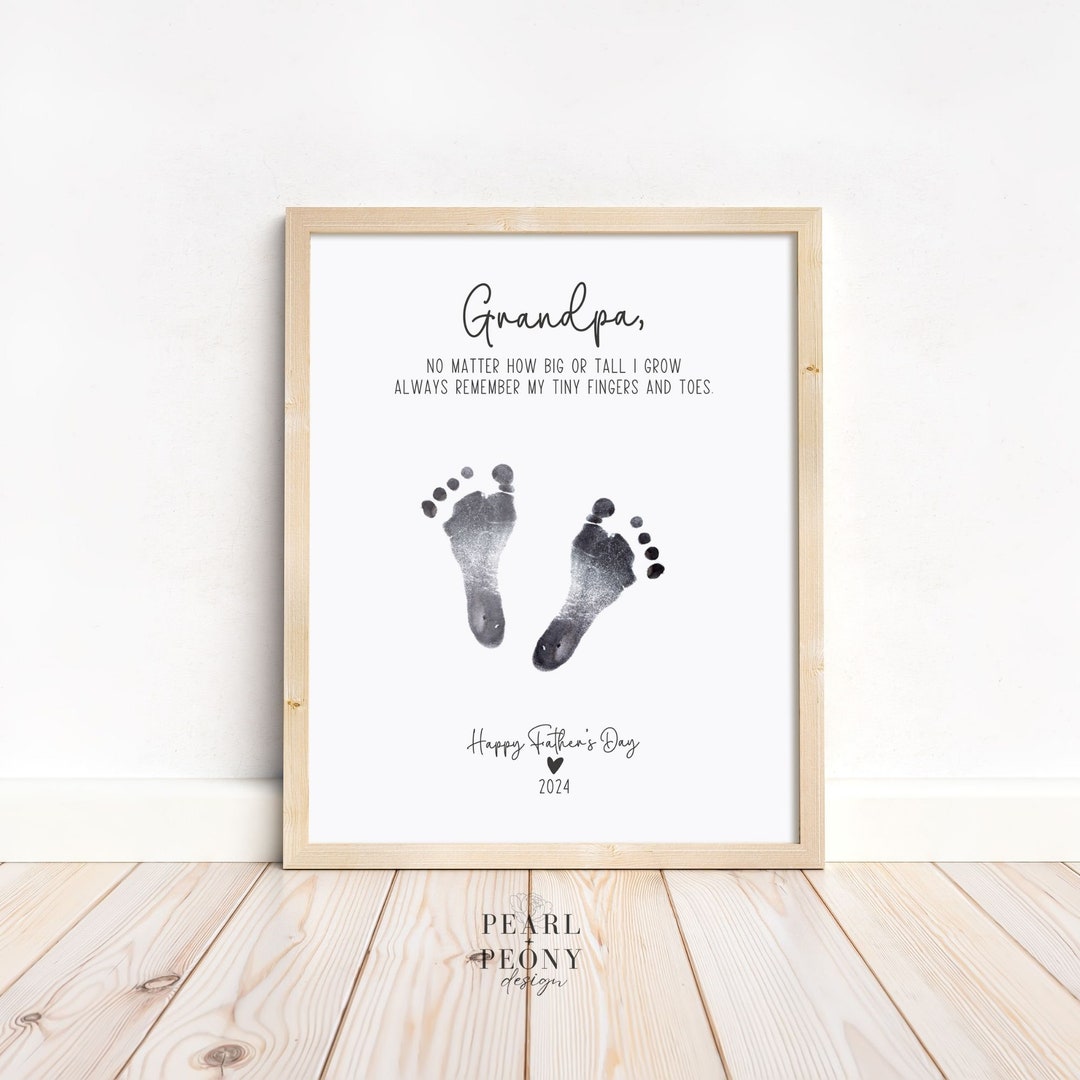 PRINTABLE Grandpa Fathers Day Handprint Footprint Art Craft, Baby ...
