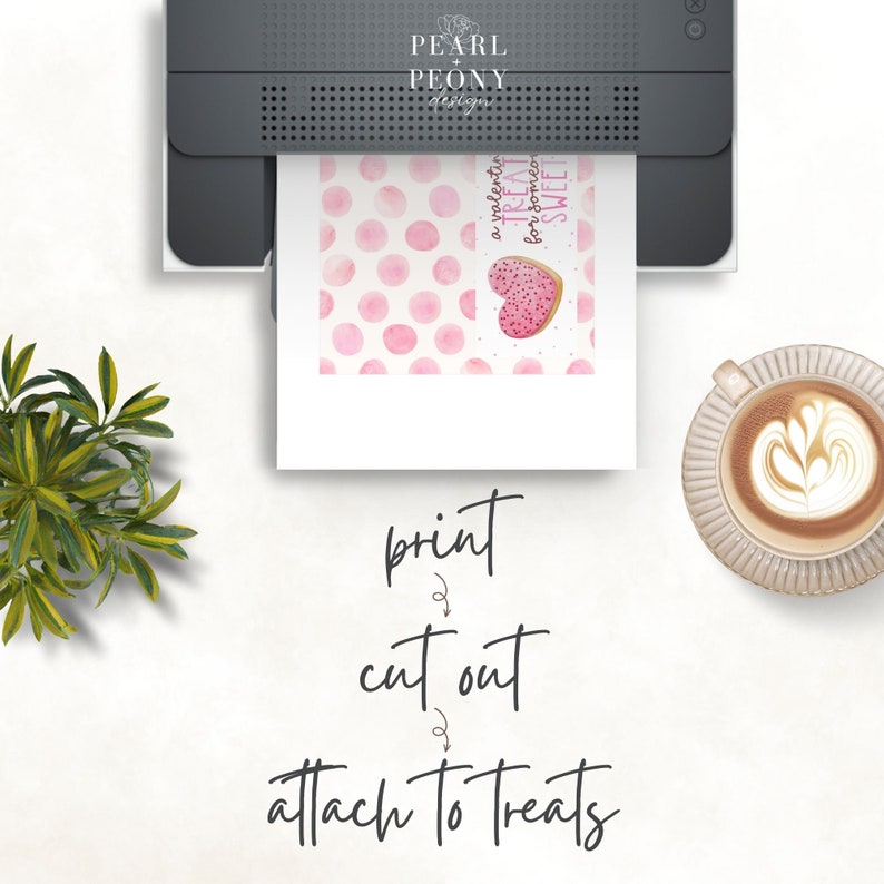 PRINTABLE Valentines Day Cookie Bag Toppers, Pink Treat Bag Toppers ...