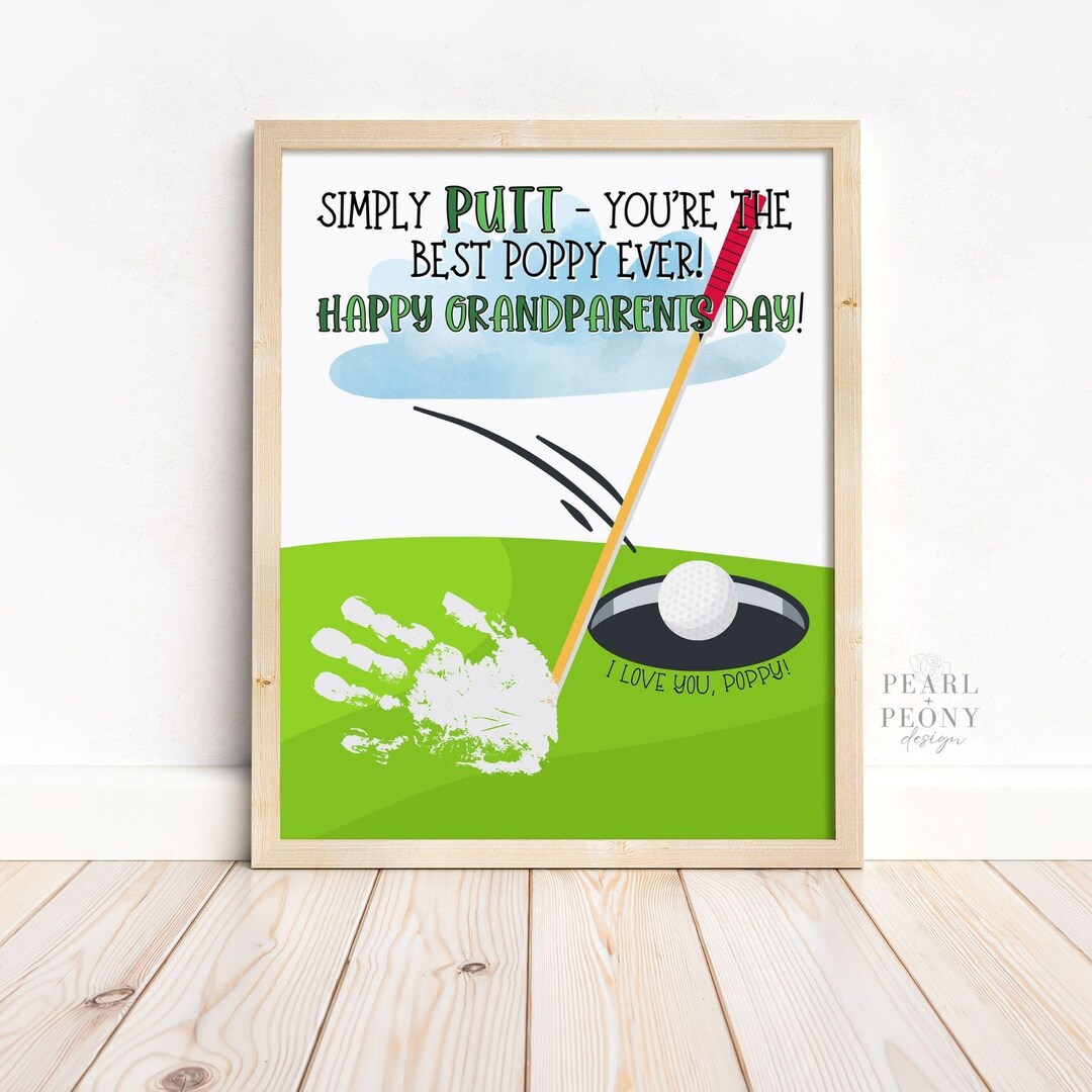 PRINTABLE Grandparents Day Handprint Art Craft for Poppy, Golf Keepsake ...