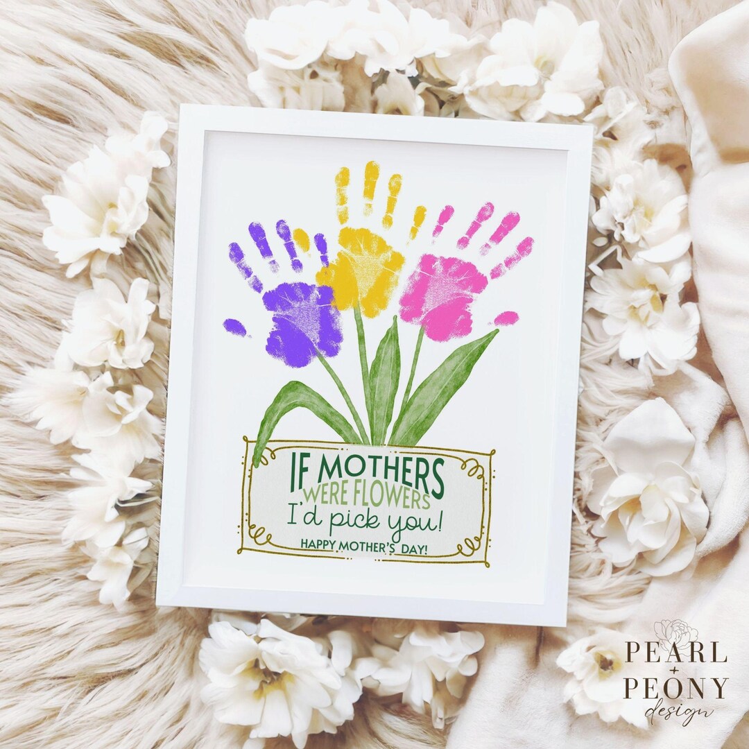 PRINTABLE Mothers Day Handprint Art Craft for Kids, Tulip Flower ...