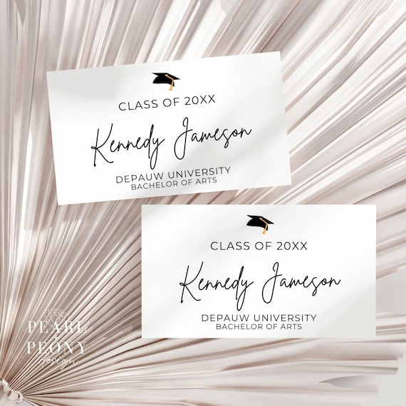 Graduation Name Inserts Template Personalised Graduation Card