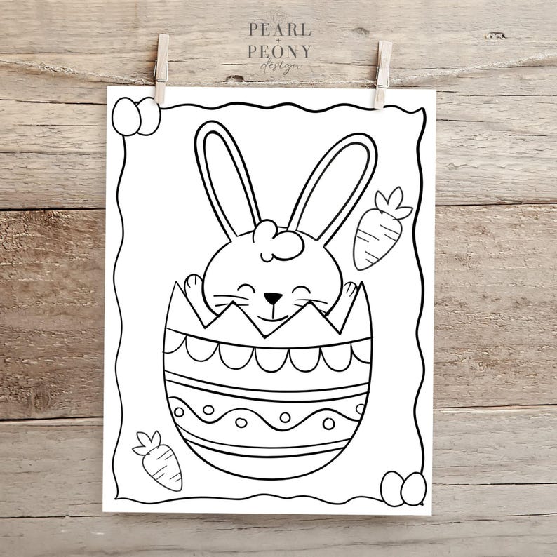 PRINTABLE Easter Egg Coloring Page, Bunny Egg Coloring Sheets, Toddler ...