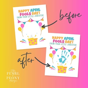 PRINTABLE April Fools Day Handprint Art Craft for Kids, Keepsake Art ...