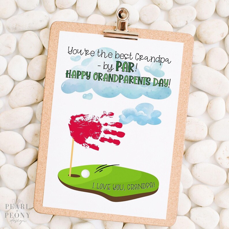 PRINTABLE Grandparents Day Handprint Art Craft for Grandpa, Golf ...