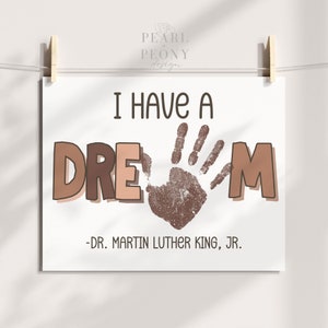 PRINTABLE MLK Day Handprint Art Craft for Kids, Black History Month ...