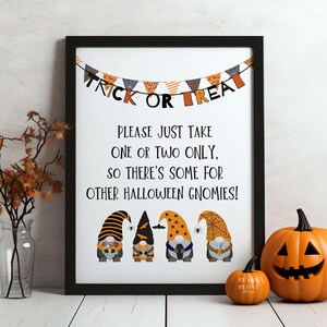 PRINTABLE Halloween Candy Bowl Sign, Please Take One Sign, Trick or ...