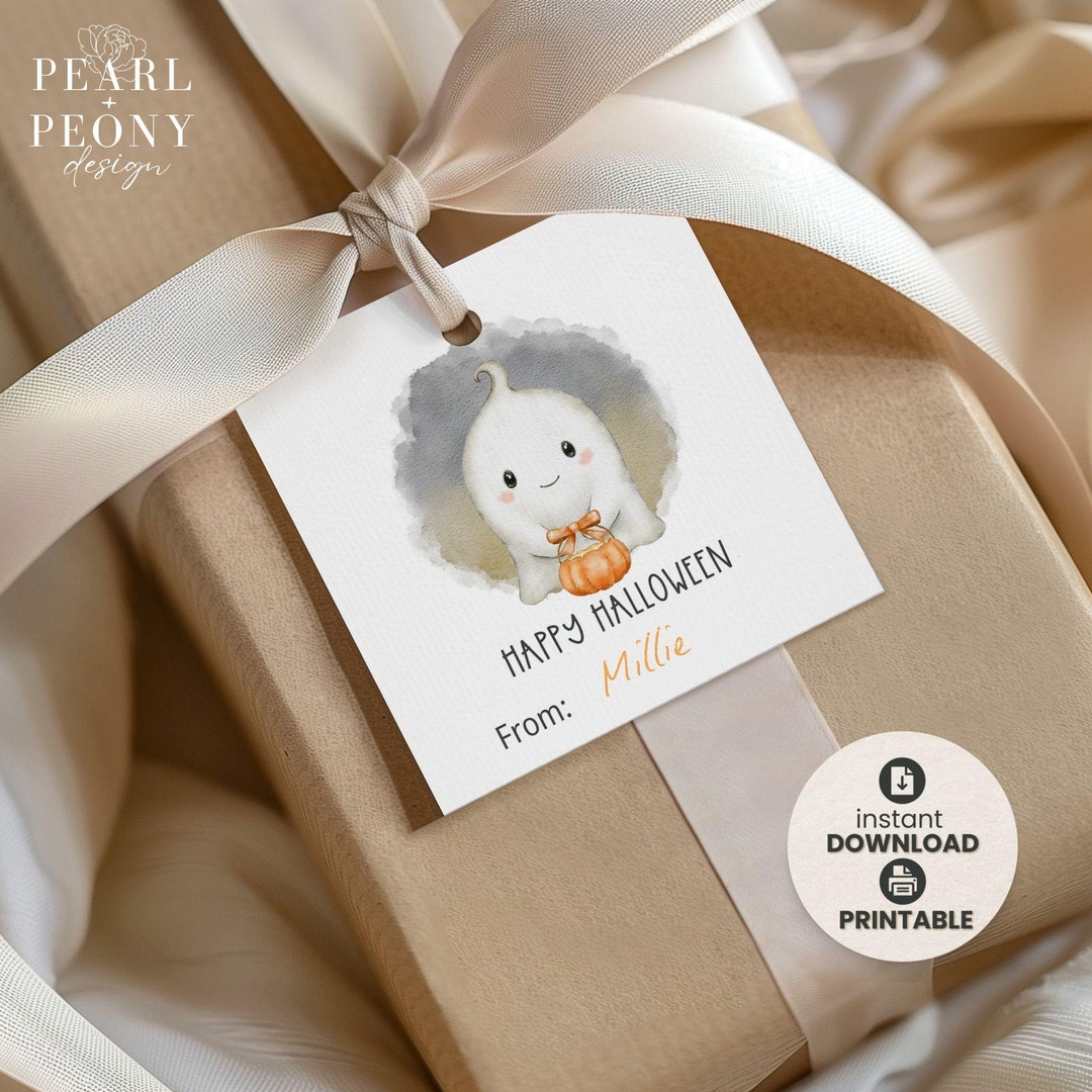 PRINTABLE Cute Halloween Gift Tag, Printable Classroom Party Favor Tag ...