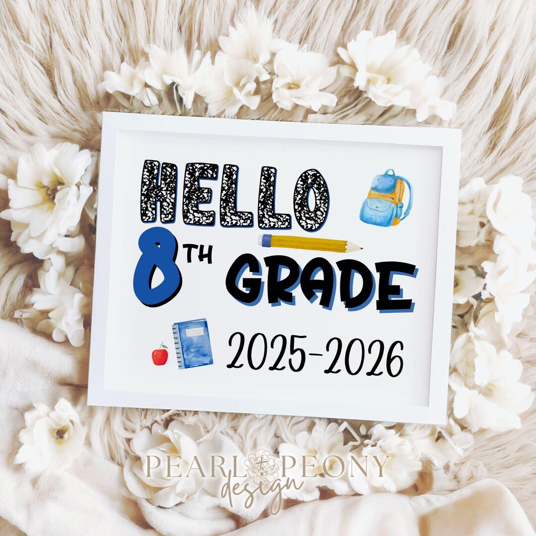 PRINTABLE 2025 Composition Notebook First Day of School Sign, Back to ...