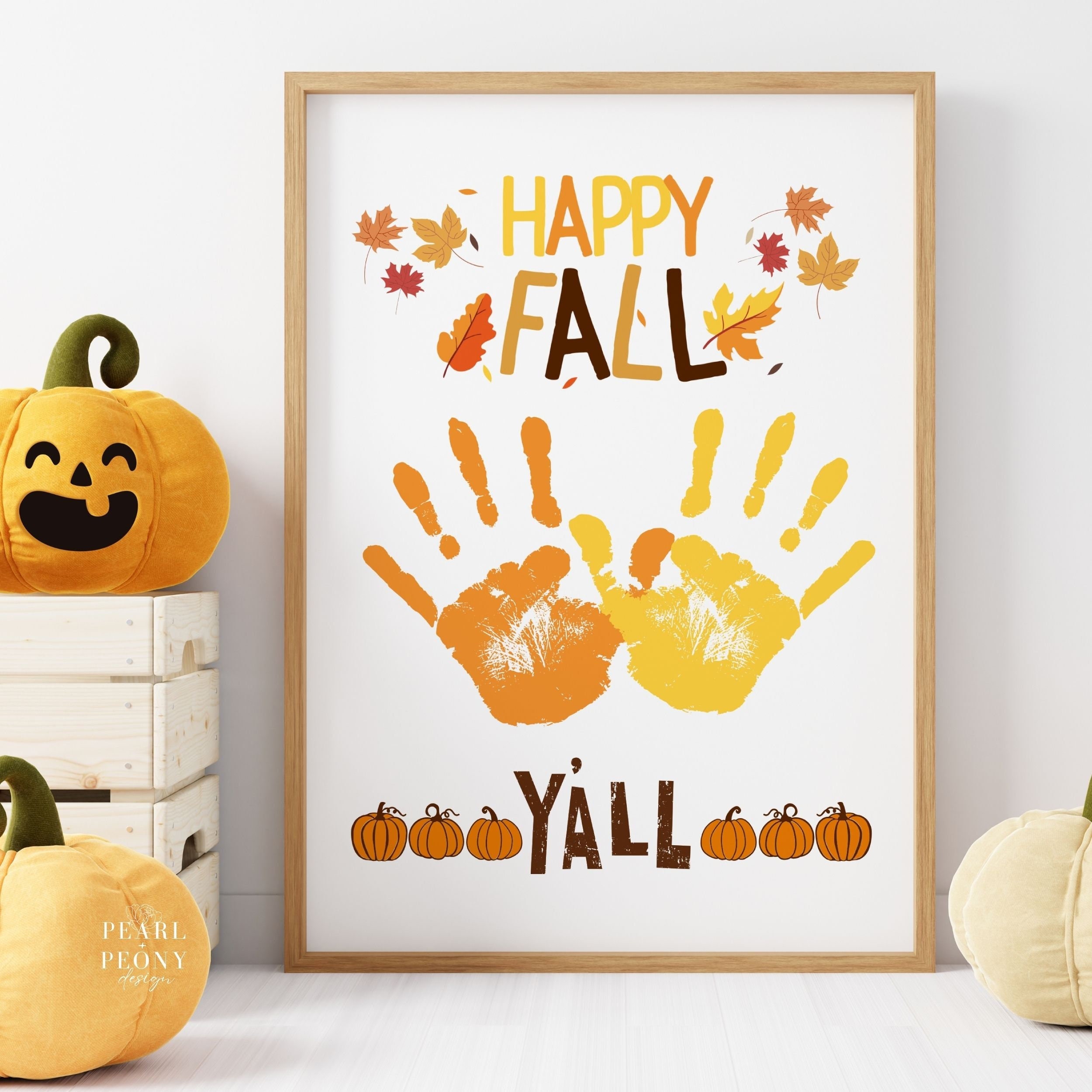 PRINTABLE Fall Handprint Art, Thanksgiving Fall Art Craft, Preschool ...