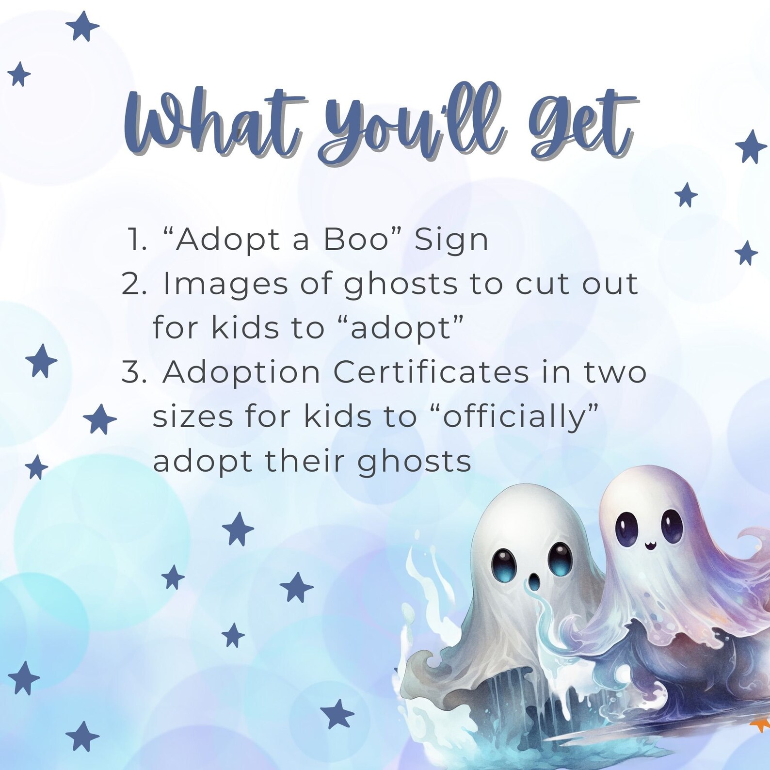 PRINTABLE Adopt a Ghost Party Favor, Halloween Ghost Adoption, Adopt a ...