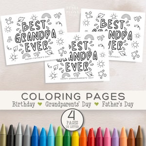 PRINTABLE Best Grandpa Ever Coloring Page, Father's Day Card From Child ...