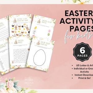 PRINTABLE Easter Activity Page Bundle for Kids, Easter Basket Games ...