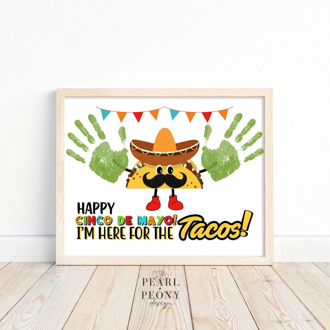 PRINTABLE Cinco De Mayo Tacos Handprint Art Craft, Keepsake Art ...