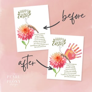 PRINTABLE Easter Handprint Art Craft for Kids, Butterfly Poem Keepsake ...
