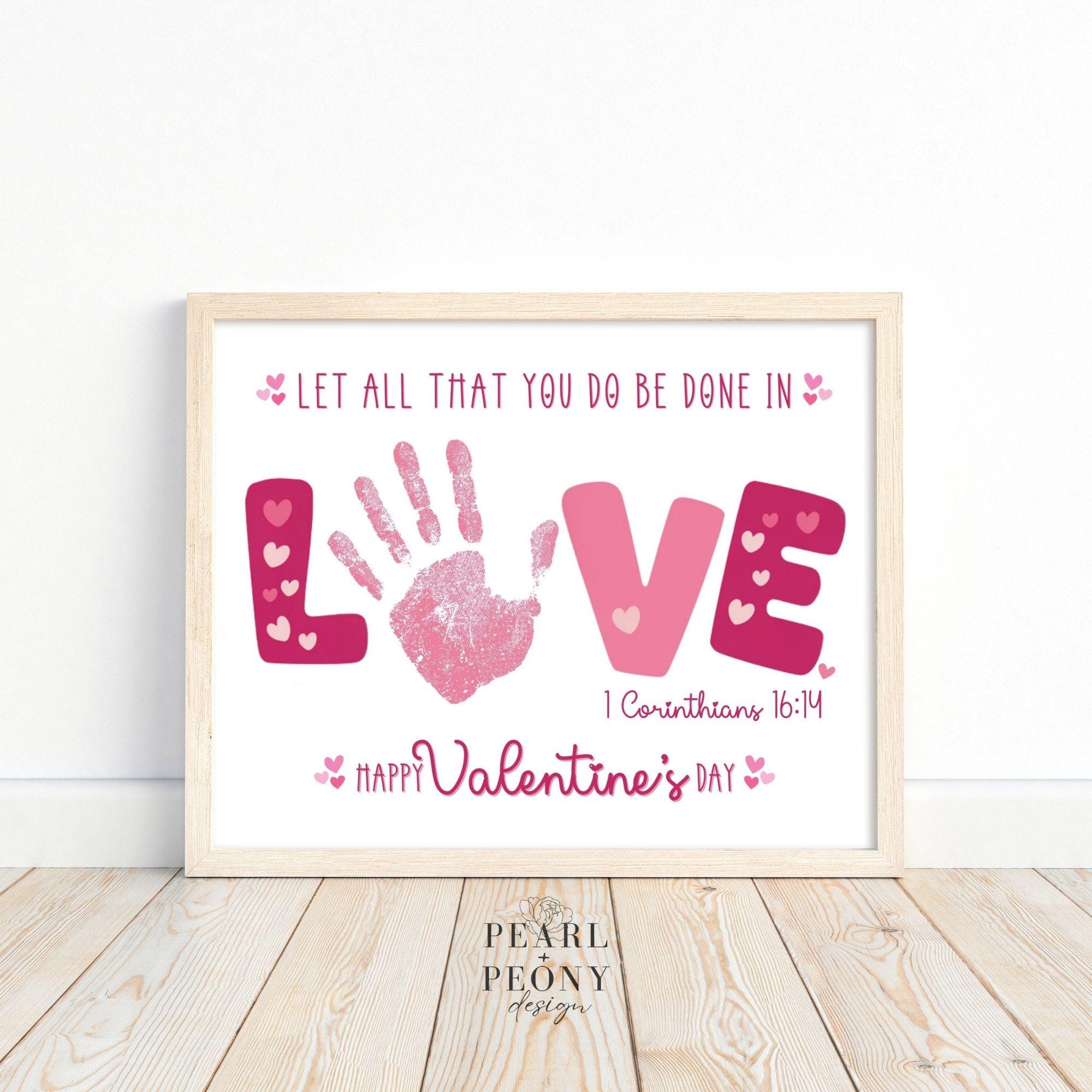 PRINTABLE Christian Valentines Day Handprint Art Craft Project, Toddler ...