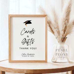 Graduation Party Cards & Gifts Table Sign Template | Printable ...
