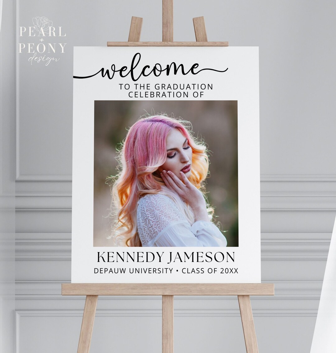 EDITABLE Modern Graduation Party Welcome Sign Template | DIY Editable ...