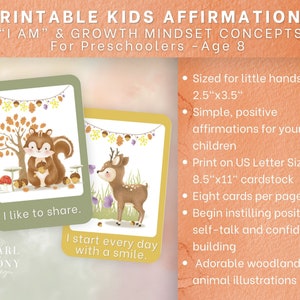 PRINTABLE Affirmation Cards for Kids, Self-confidence, I Am ...