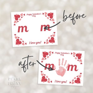 PRINTABLE Valentines Day Handprint Art Craft for Kids, Keepsake Art ...