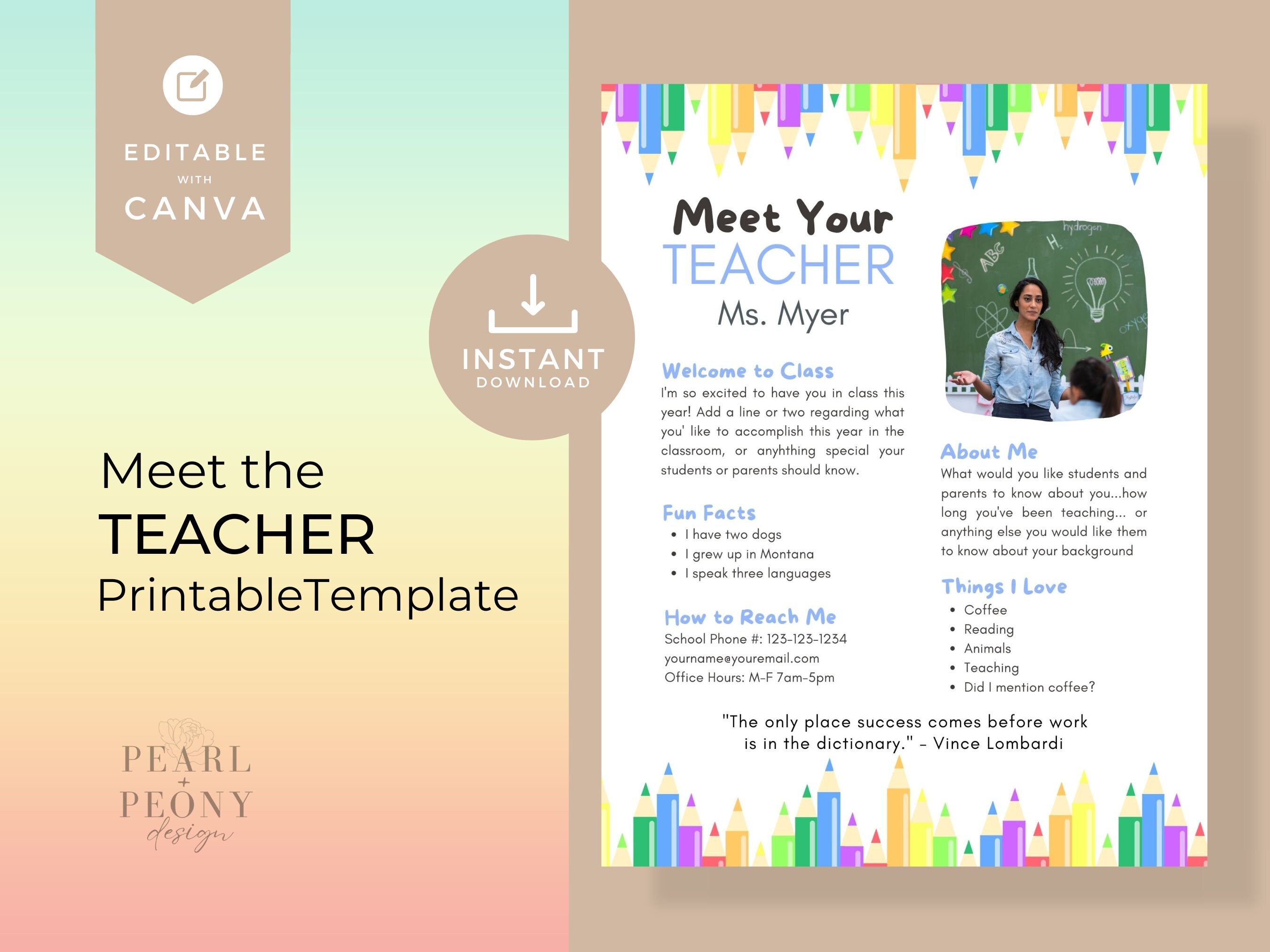 EDITABLE Meet the Teacher Template, Back to School Flyer, Teacher ...