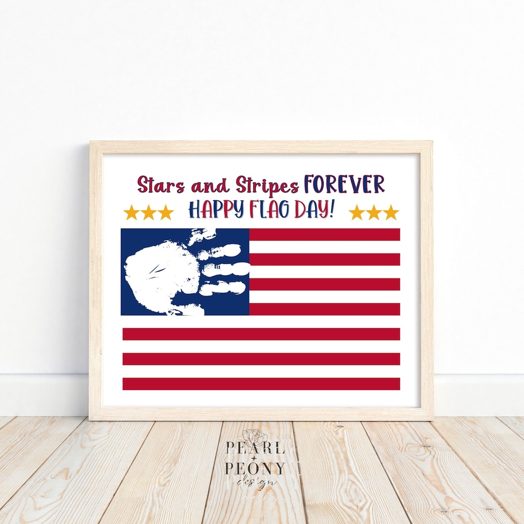 PRINTABLE Flag Day Handprint Art Craft for Kids, Flag Day Activity ...