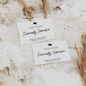 EDITABLE Graduation Name Card Insert Template, Grad Announcement Insert ...