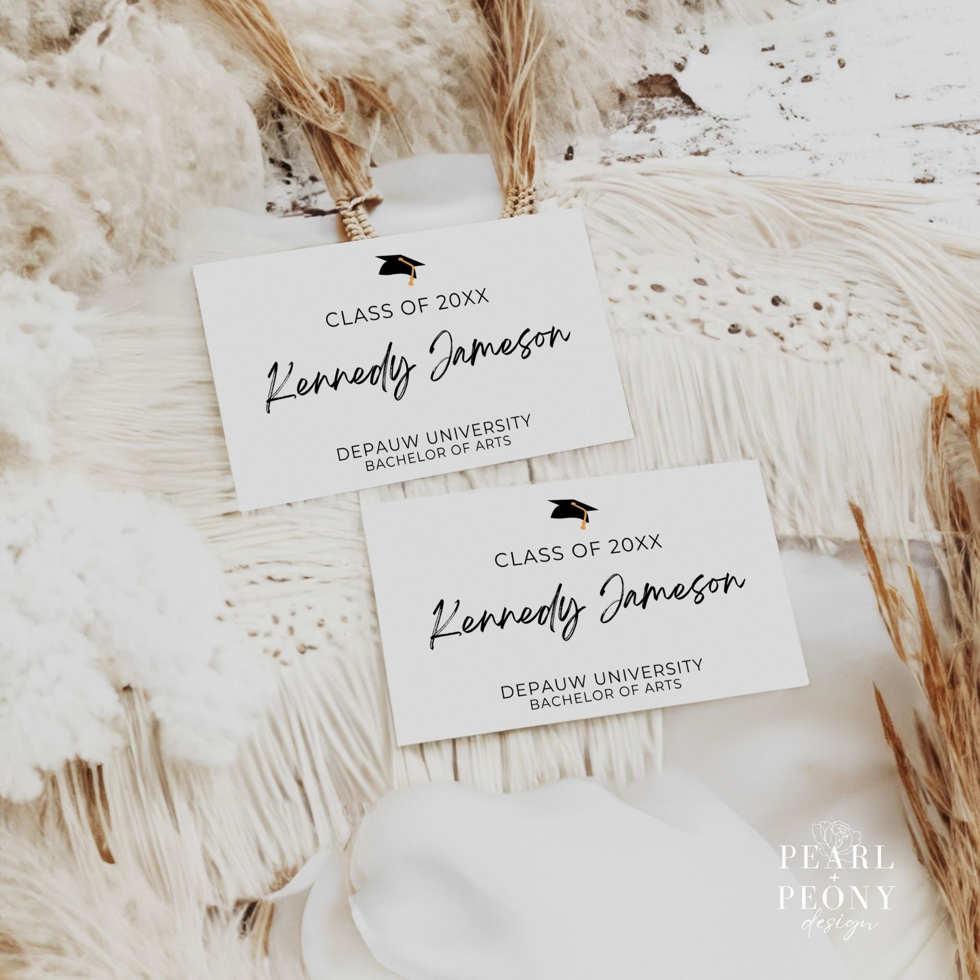 EDITABLE Graduation Name Card Insert Template, Grad Announcement Insert ...