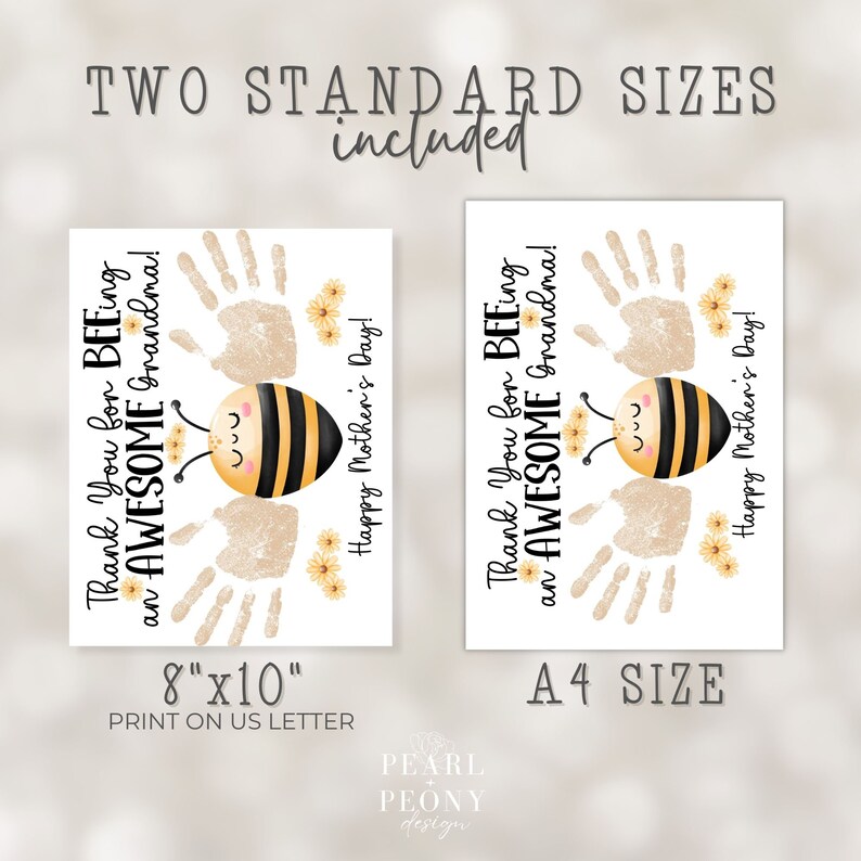 PRINTABLE Mothers Day Handprint Art Craft for Kids, Grandma Keepsake ...