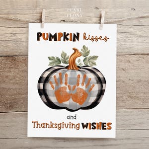 PRINTABLE Thanksgiving Handprint Art Craft, DIY Handprint Fall Art ...