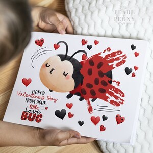 PRINTABLE Valentines Day Handprint Art Craft for Kids, Keepsake Art ...