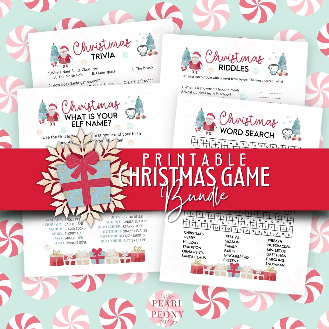 PRINTABLE Christmas Party Game Bundle, Family Party Game, Christmas ...