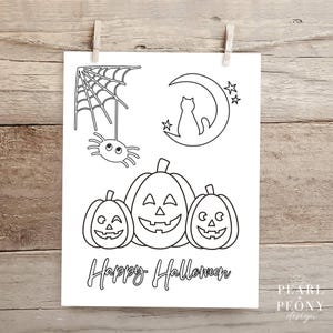PRINTABLE Halloween Coloring Page, Fall Art Craft, Preschool ...