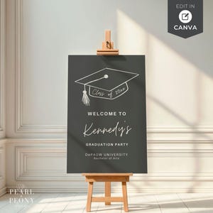 EDITABLE Graduation Party Welcome Sign Template, DIY Printable Fully ...