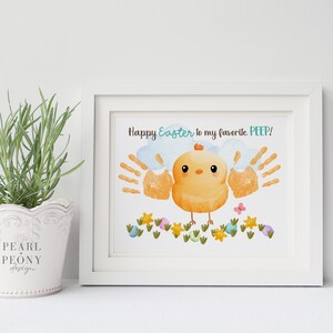 PRINTABLE Easter Handprint Art Craft for Kids, Chick Keepsake Art ...