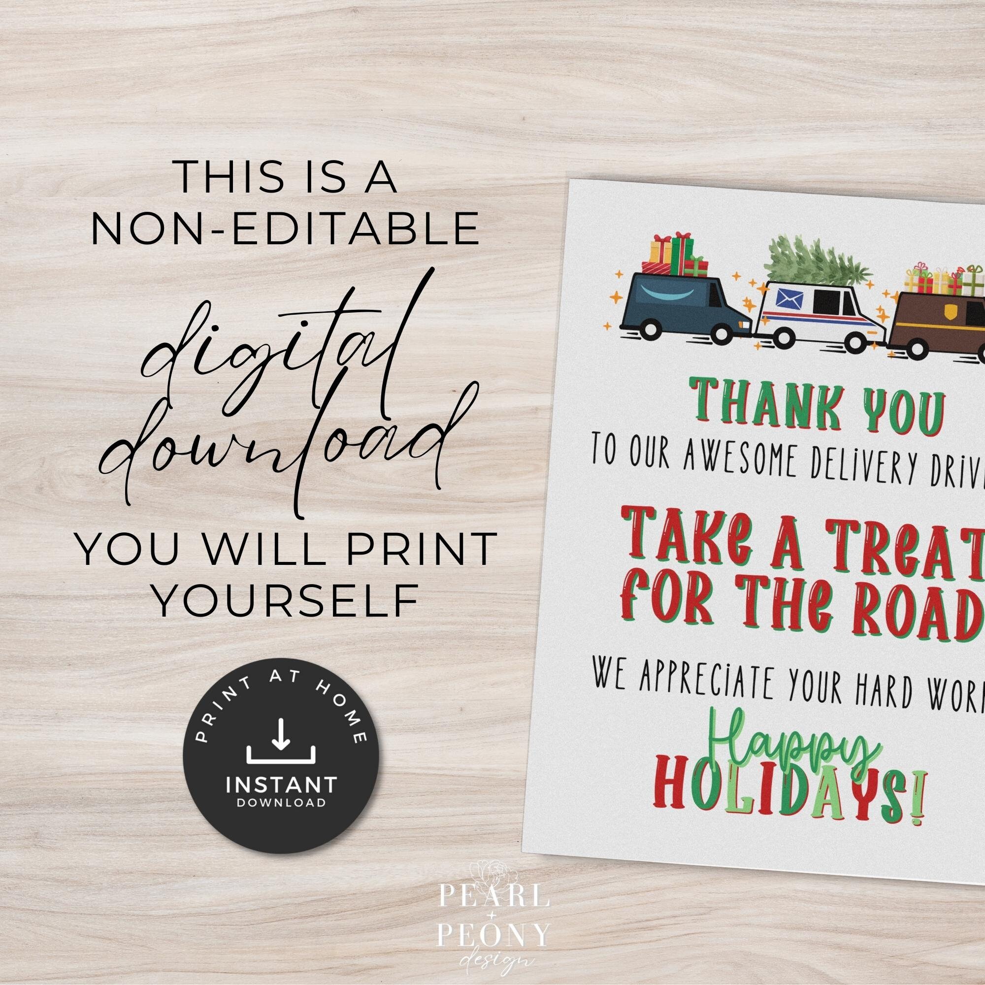 PRINTABLE Delivery Driver Snack Sign, Please Take a Treat Thank You ...