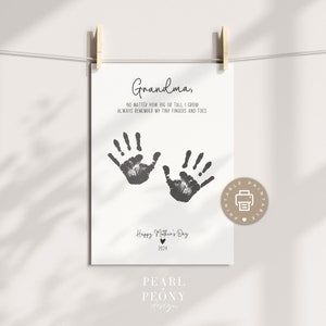 PRINTABLE Grandma Mothers Day Handprint Footprint Art Craft, Baby ...