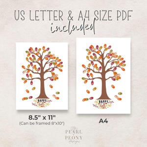 PRINTABLE Fall Leaves Handprint Art, Happy Fall Thumbprint Craft ...