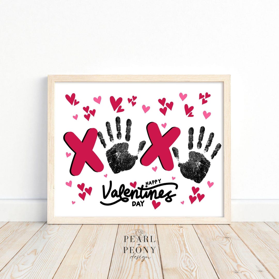 PRINTABLE Valentines Day Handprint Art Craft Project, Keepsake Art ...