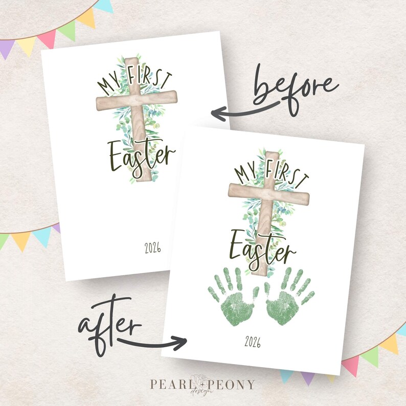 PRINTABLE My First Easter Handprint Art Craft for Baby, Easter ...